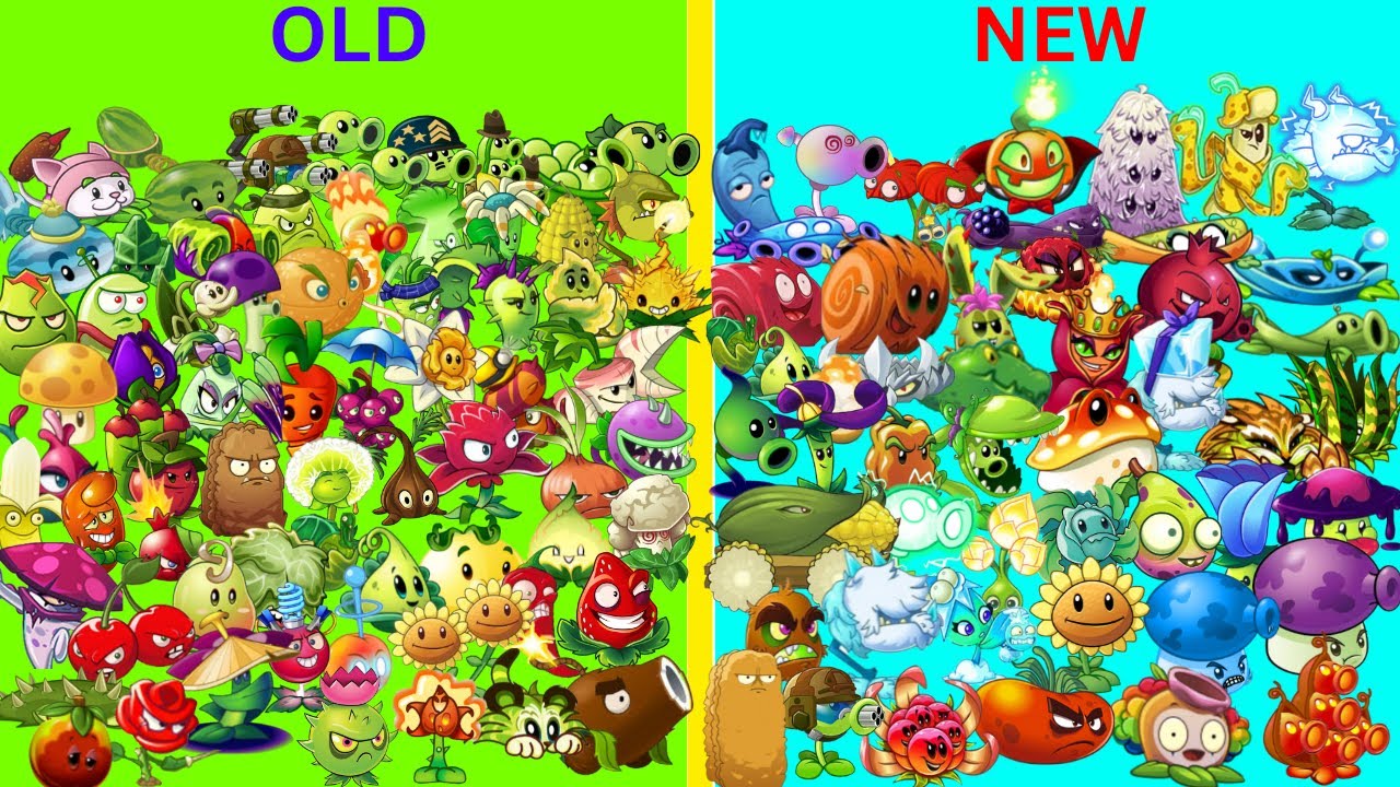 PLANT VS ZOMBIES OLD PLANTS VS NEW PLANTS BATTLE | PVZ 2 CHALLENGE ...