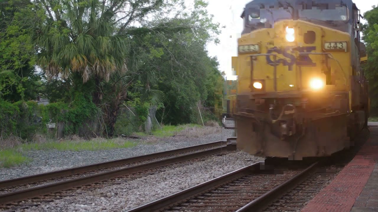 CSX #443 and #373 Passing Through - YouTube