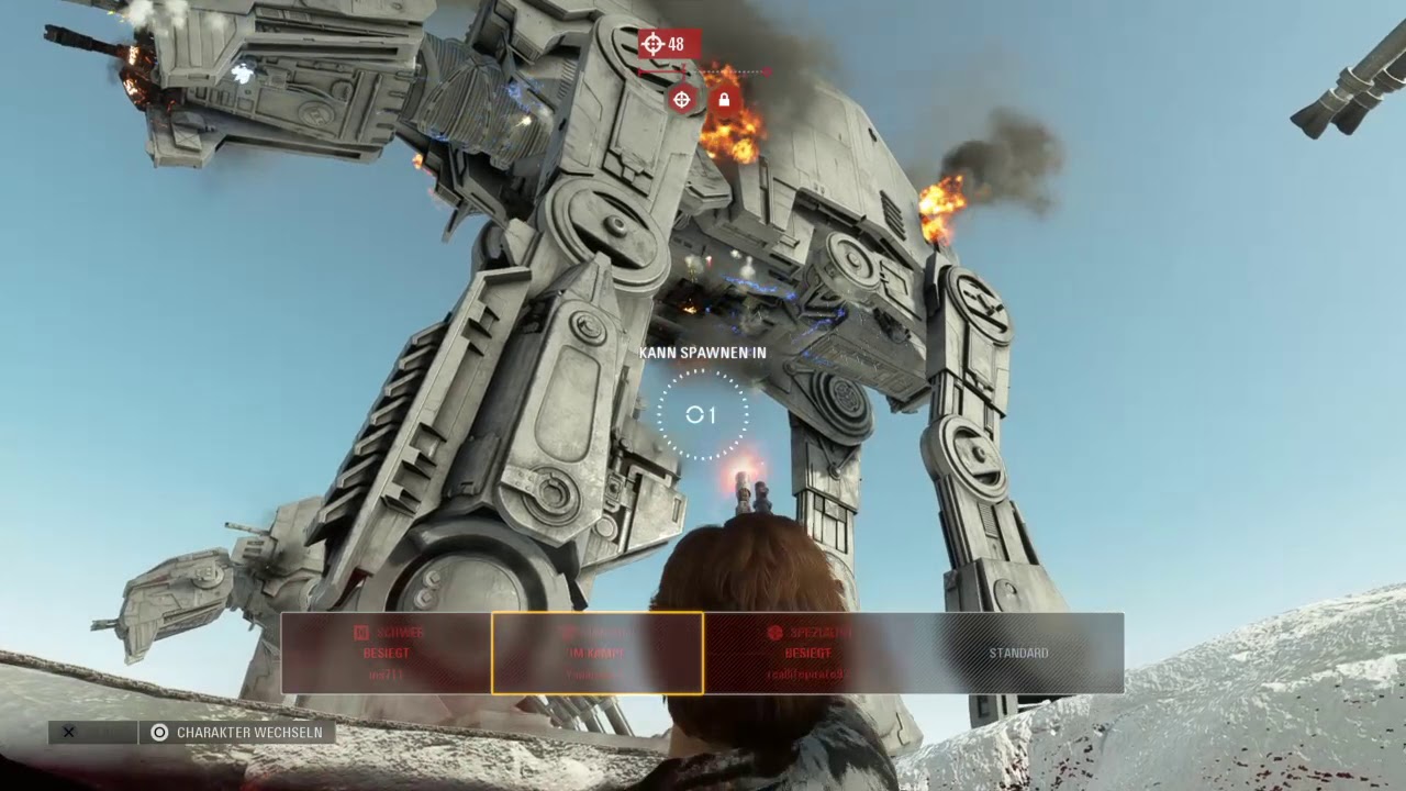 STAR WARS Battlefront 2 - Destroying both walkers in crait - AMAZING ...