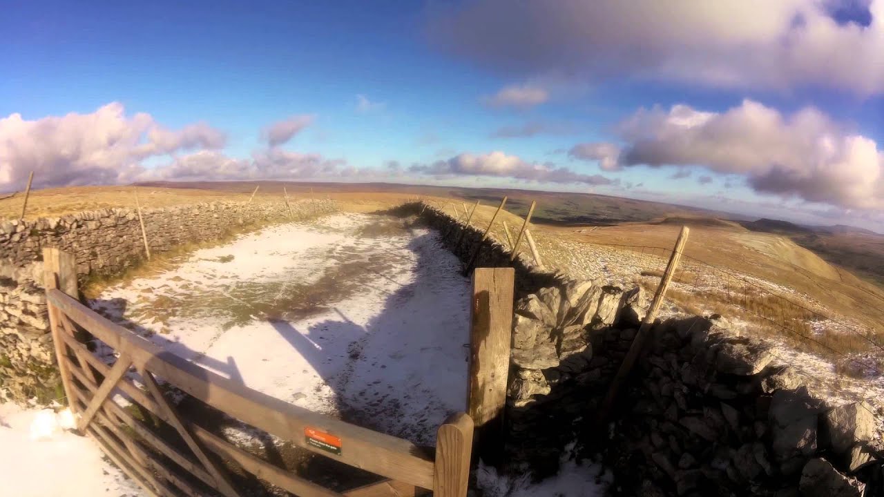 Trail riding Yorkshire Dales in winter on High Cam road. - YouTube