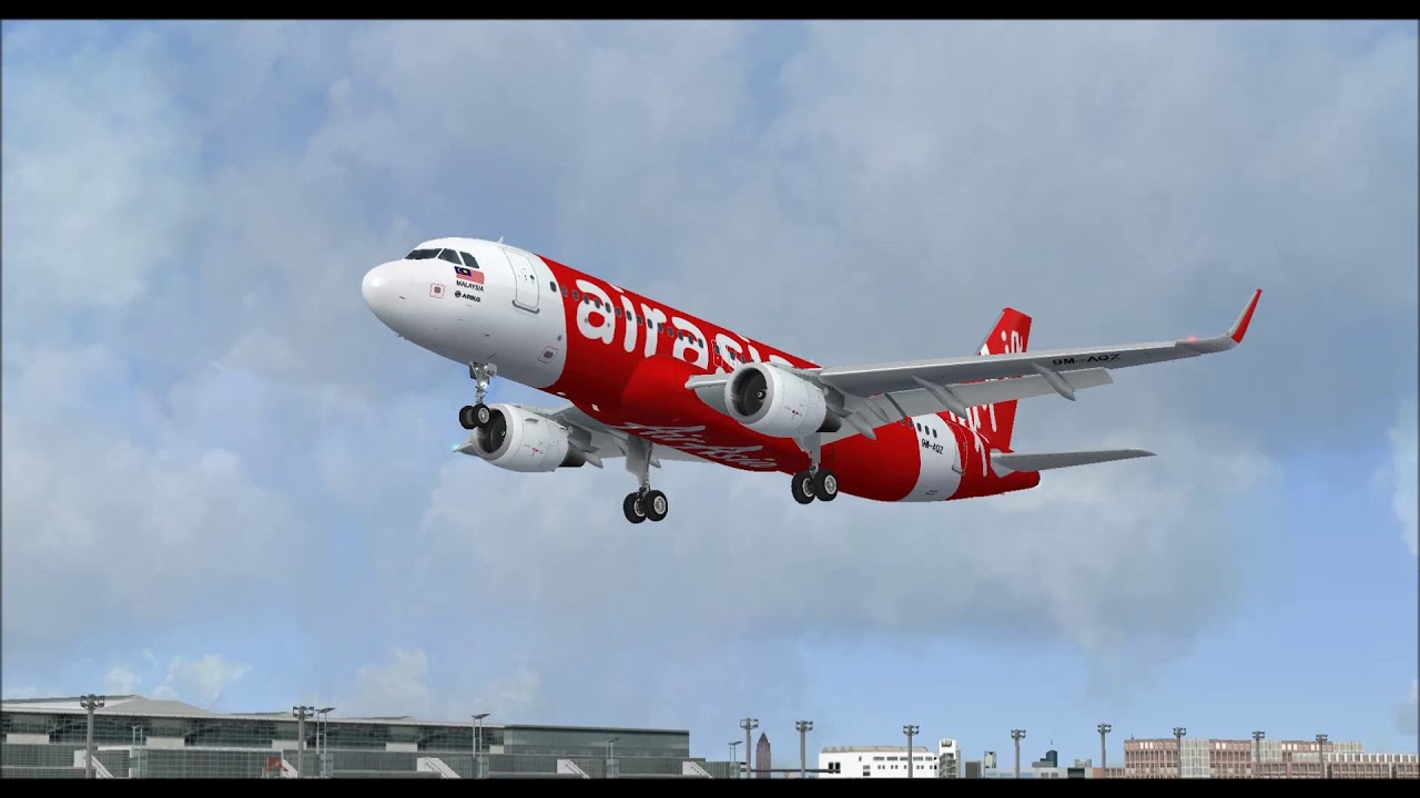 AIRBUS A320 214 SHARKLETS AIR ASIA LANDING AT FRANKFURT INTL AIRPORT ...