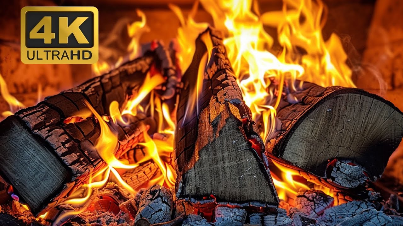 🔥 Tranquil Fire All-Day Cozy Fireplace Ambience in 4K (12 HOURS ...