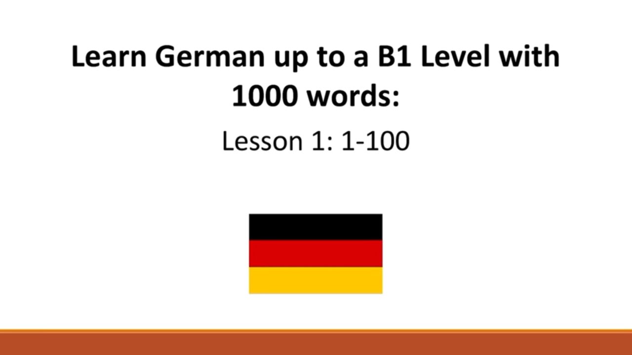 1000 Words to Learn German: Lesson 1 - YouTube