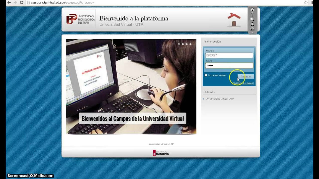 Como Ingresar al Aula Virtual UTP - YouTube