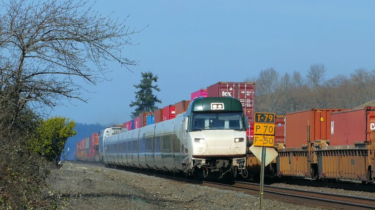 Mid DPU 150+ Car UP Intermodal At Chambers Bay - YouTube