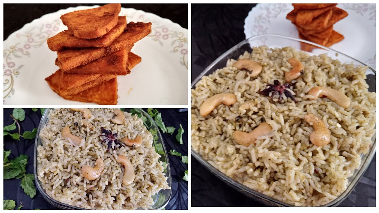 Mint Rice (Pudina Rice) & Yam (Chena) Fry Recipe | Quick Lunch Combo ...