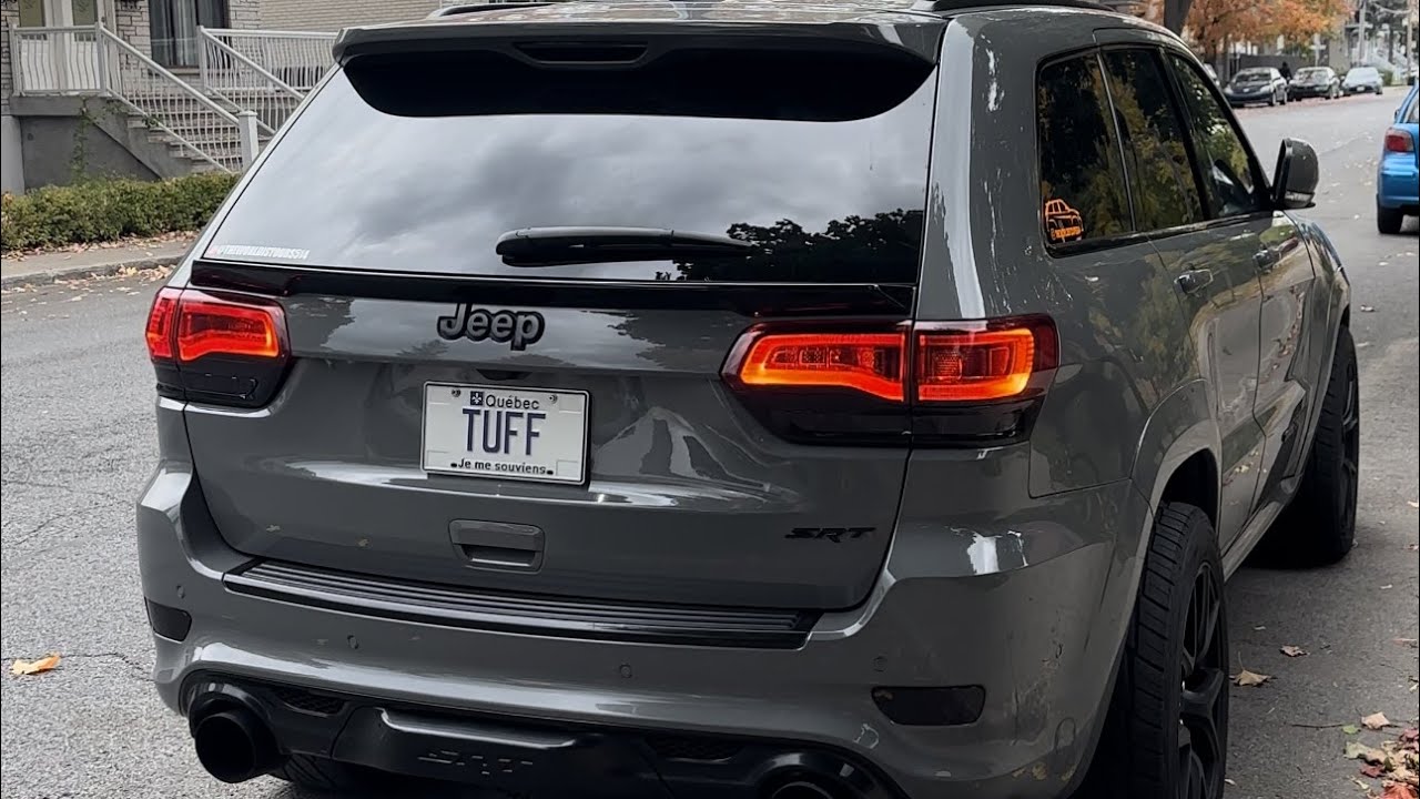 GLOSSY BLACK MID SPOILER WING INSTALLED ON THE JEEP SRT!!! - YouTube