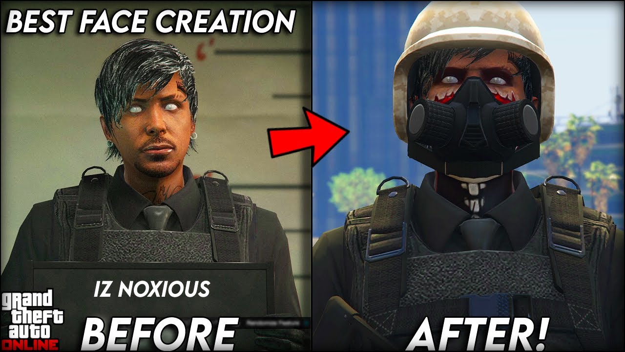 My Tryhard Face Creation In GTA 5 Online (Face Paint) - YouTube