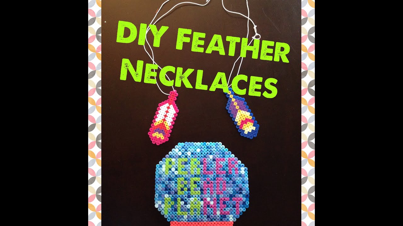 DIY Perler Bead Feather Necklaces! - YouTube
