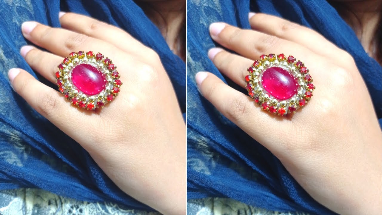 Diy finger Ring For Party Wear & Wedding Wear | amna's art and craft ...