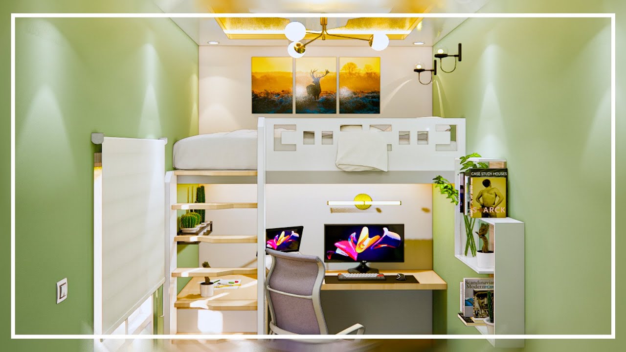 Wonderful Loft Bed Idea For Small Room (2x3 Meters Bedroom) - YouTube