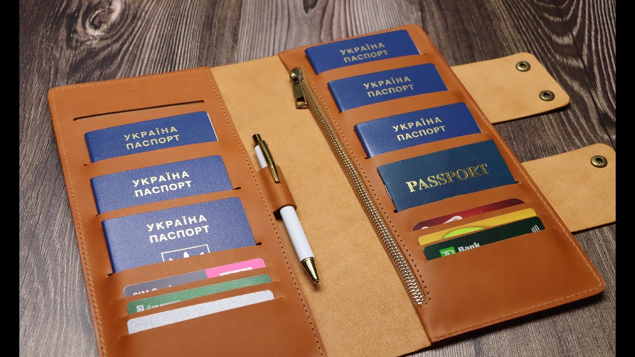 Family passport holder Personalized 4 6 8 10 12 passports leather ...