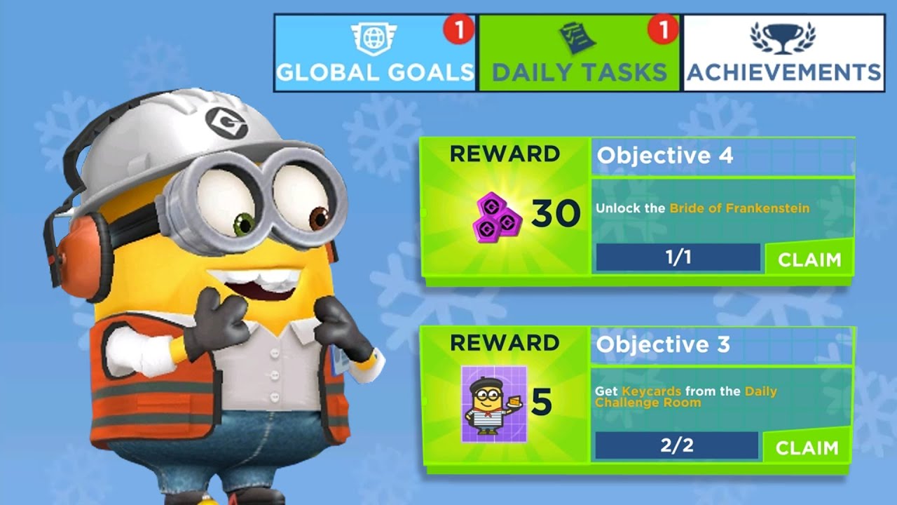 Daily Tasks Rewards & Engineer Bob costume minions Despicable Me Minion ...