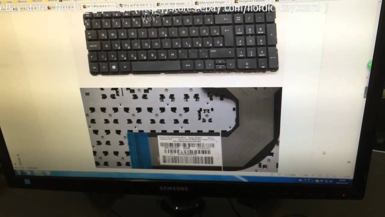 9z.n9hsf.60q Hungarian Keyboard for HP 250 G2, 250 G3, 255 G2, 255 G3 ...