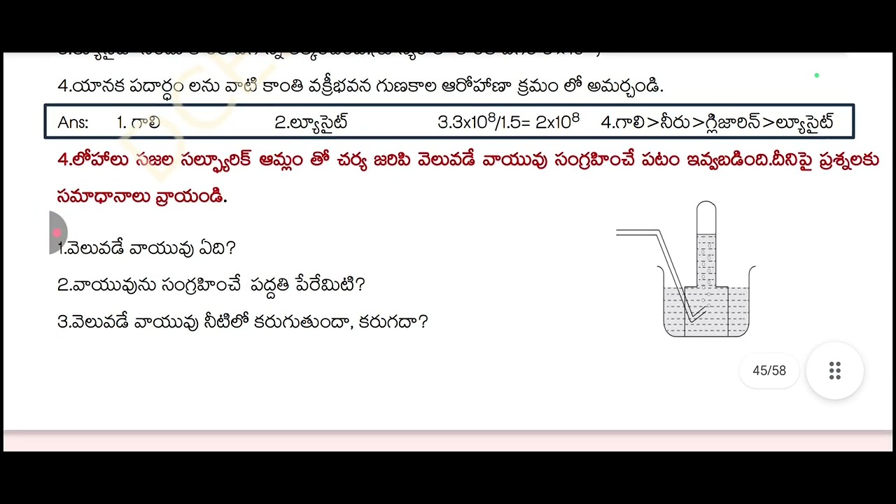 10th class public examination Telugu medium physical science very ...