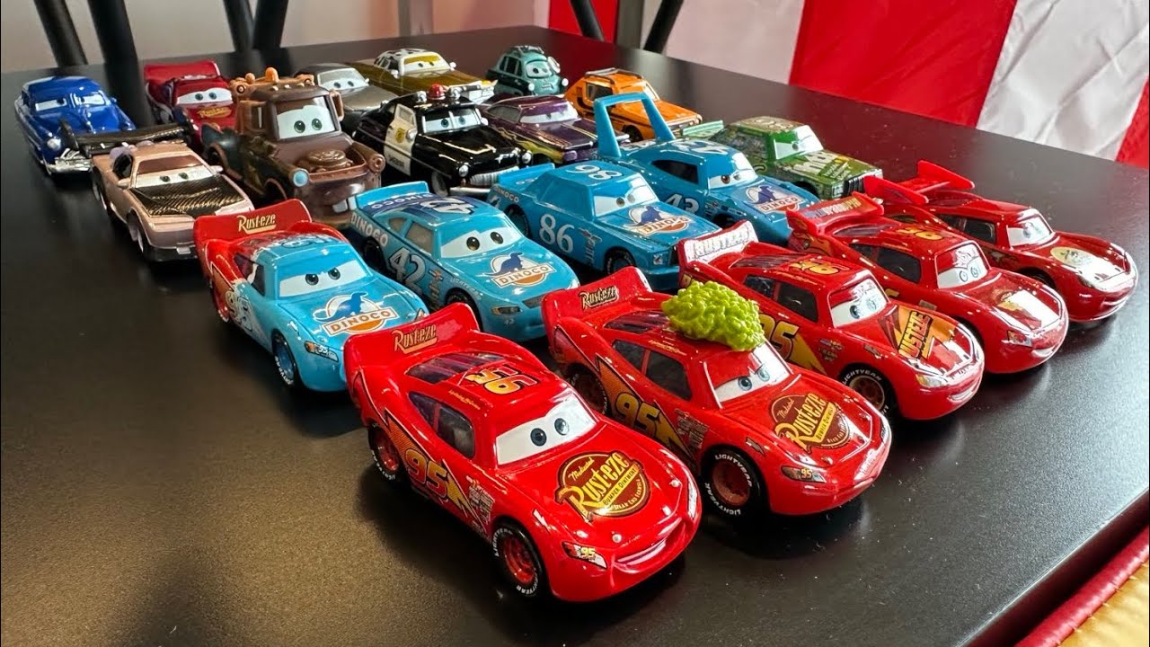 Disney Pixar Cars fall into water: Lightning McQueen, Chick Hicks ...