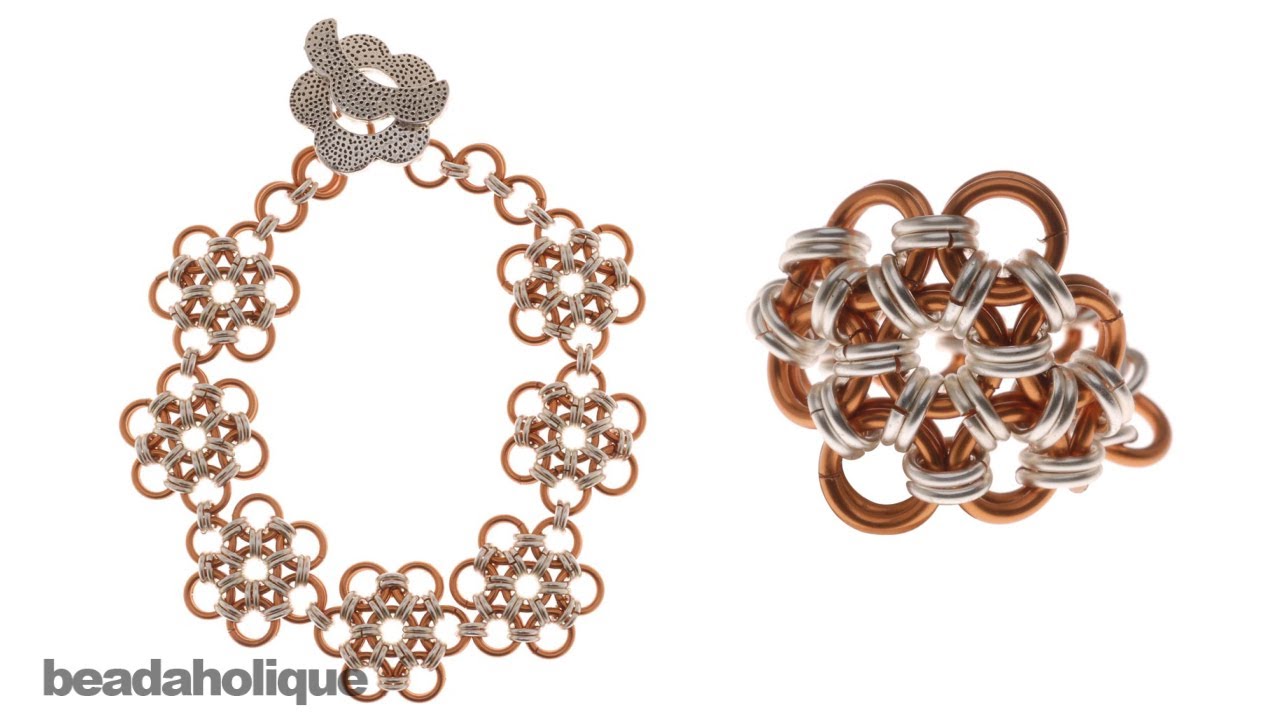 How to Make a Japanese 12-in-2 Chain Maille Bracelet and Ring - YouTube