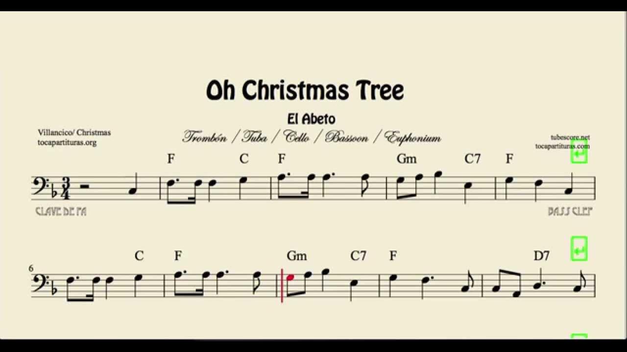 Oh Christmas Tree Sheet Music for Trombone Cello Bassoon El Abeto ...