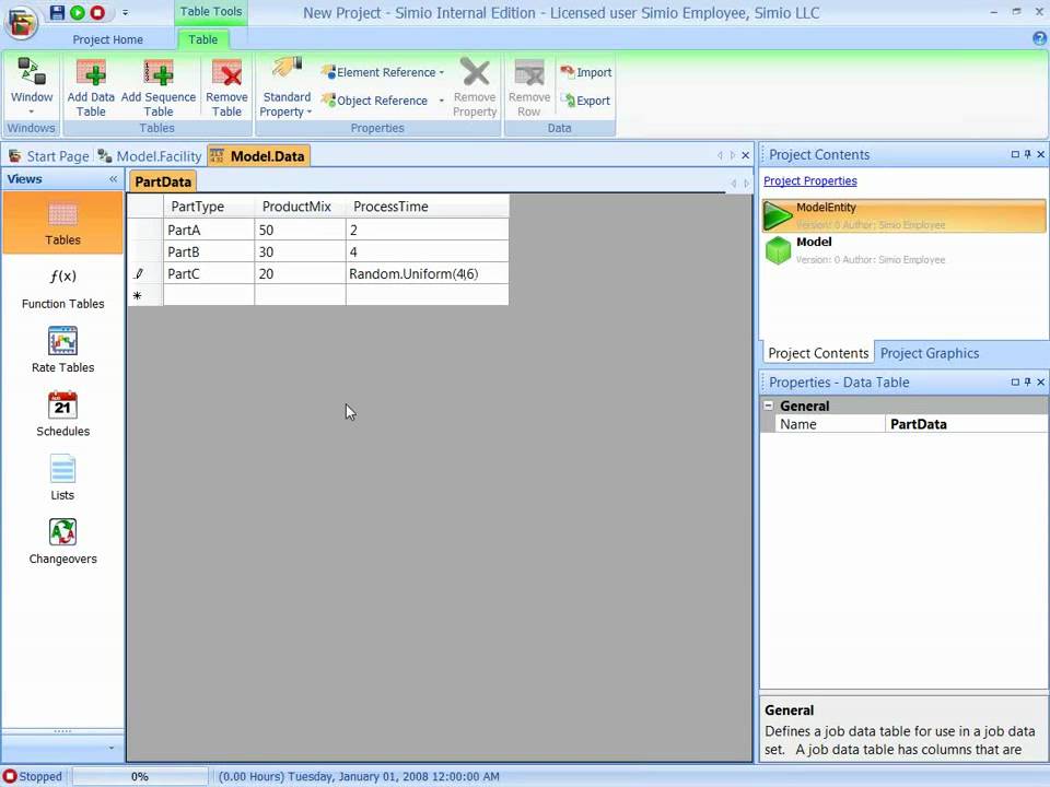 Simio Working With Data Tables - YouTube