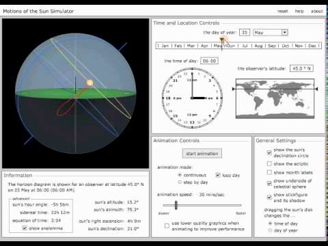 Simulazione movimento del sole - YouTube