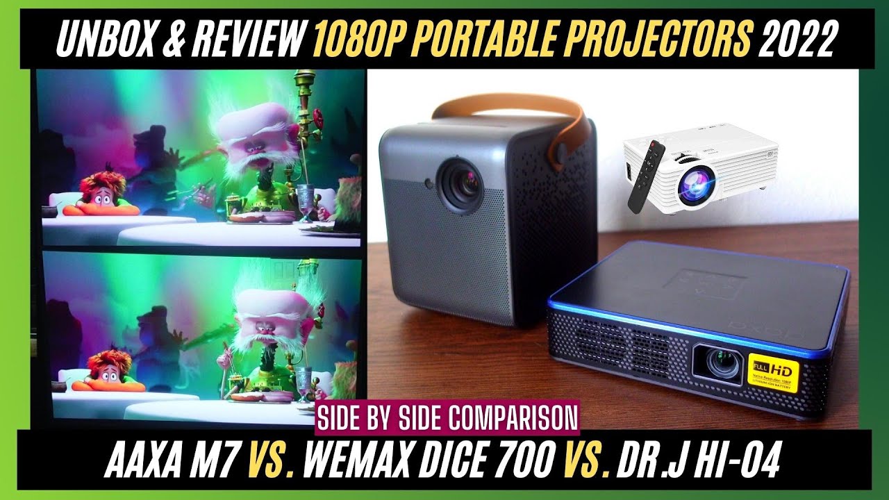 Unbox & Review 1080P Portable Projectors 2022 | Unbox AAXA M7 | Unbox ...