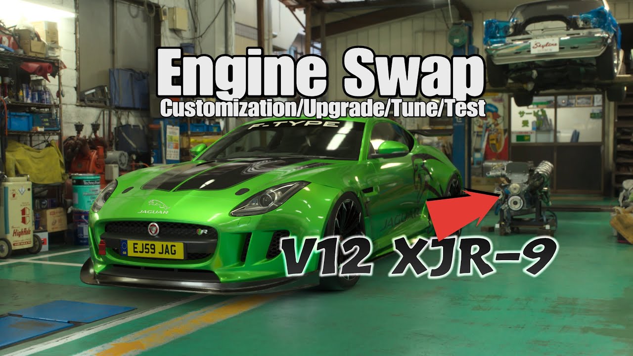 GT7 Builds: Jaguar F-Type R Coupé ’14 with Jaguar XJR-9 ’88 V12 Engine ...