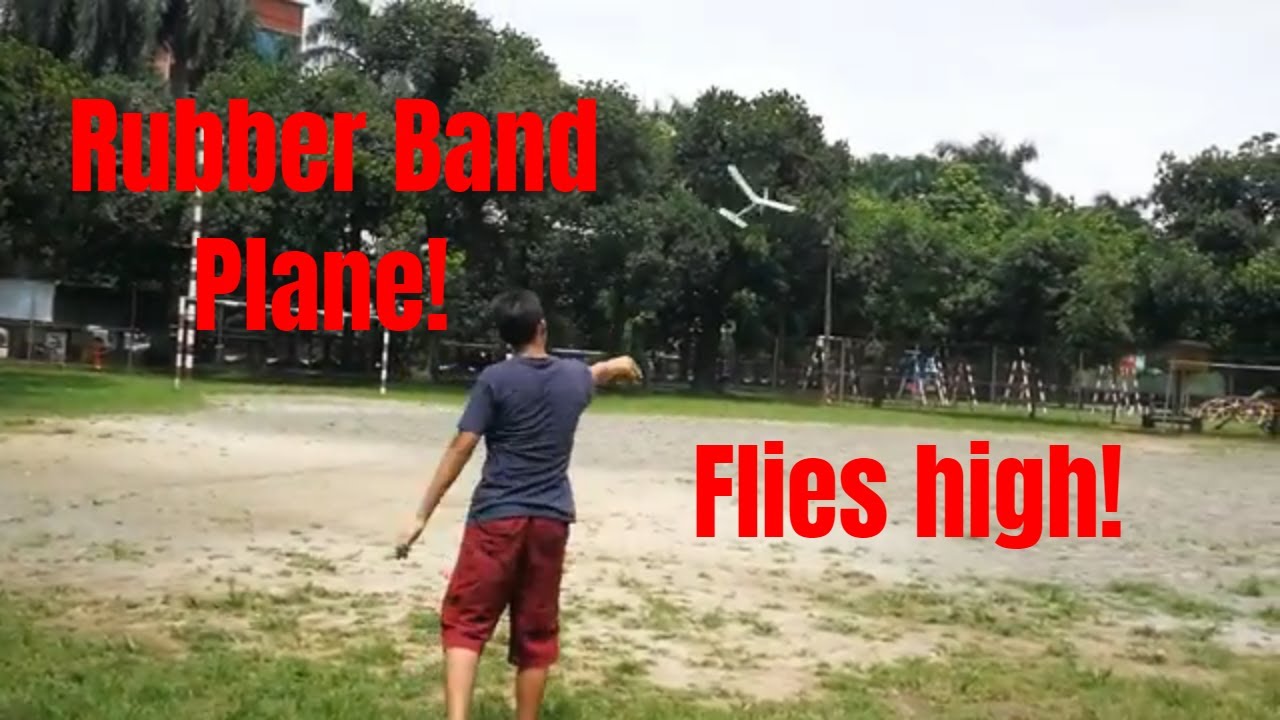 How to make a rubber band plane| Easy elastic bands powered airplane ...
