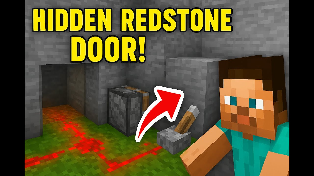 How to Make a Hidden Door With Redstone in Minecraft – Secret Base ...