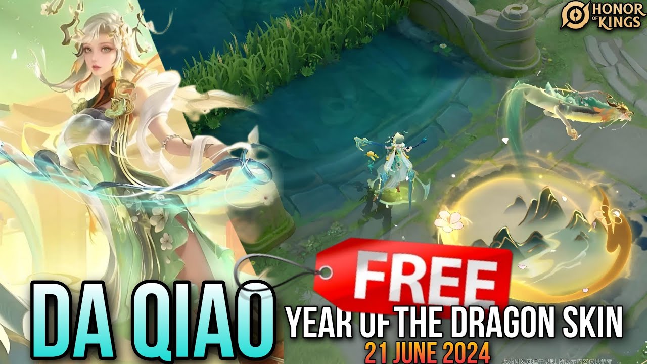 HOK: Da Qiao New "Year of the Dragon" Skin For free - YouTube