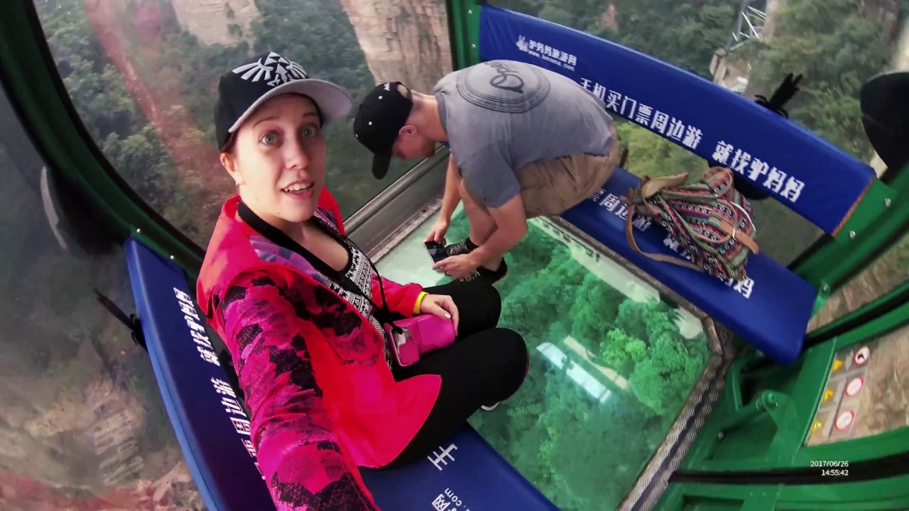 Glass Bottom Cable Car Ride to the Avatar Mountains - Zhangjiajie ...