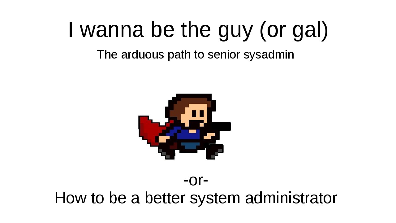 I wanna be the guy : The arduous path to senior sysadmin or How to be a ...