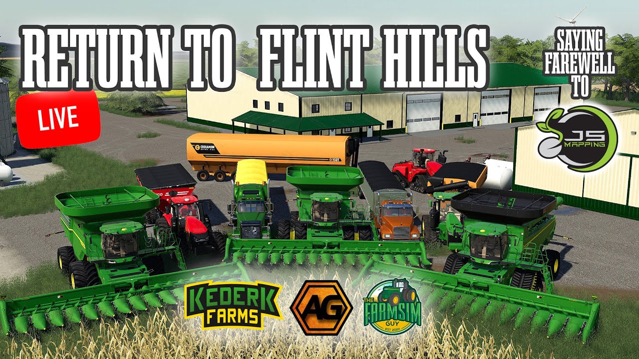 🔴 Return to Flint Hills for One Last Time with Kederk and Argsy - FS19 ...