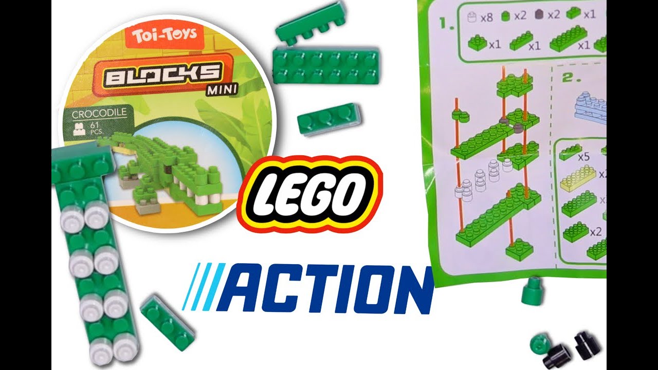 Lego A 0,99 € Toi Toys Blocks Mini Action Crocodile - Crash Test #05 ...