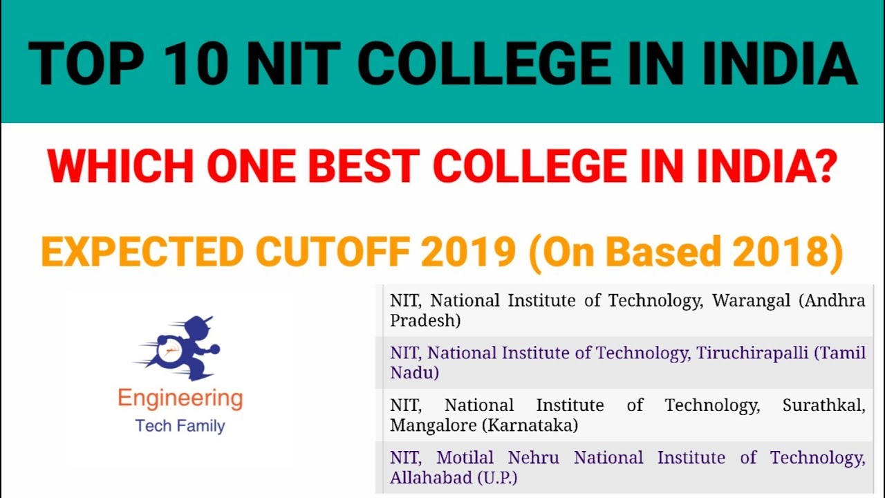 Top 10 NIT Colleges In India Ranking Wise 2018 |JEE Main2019 Expected ...