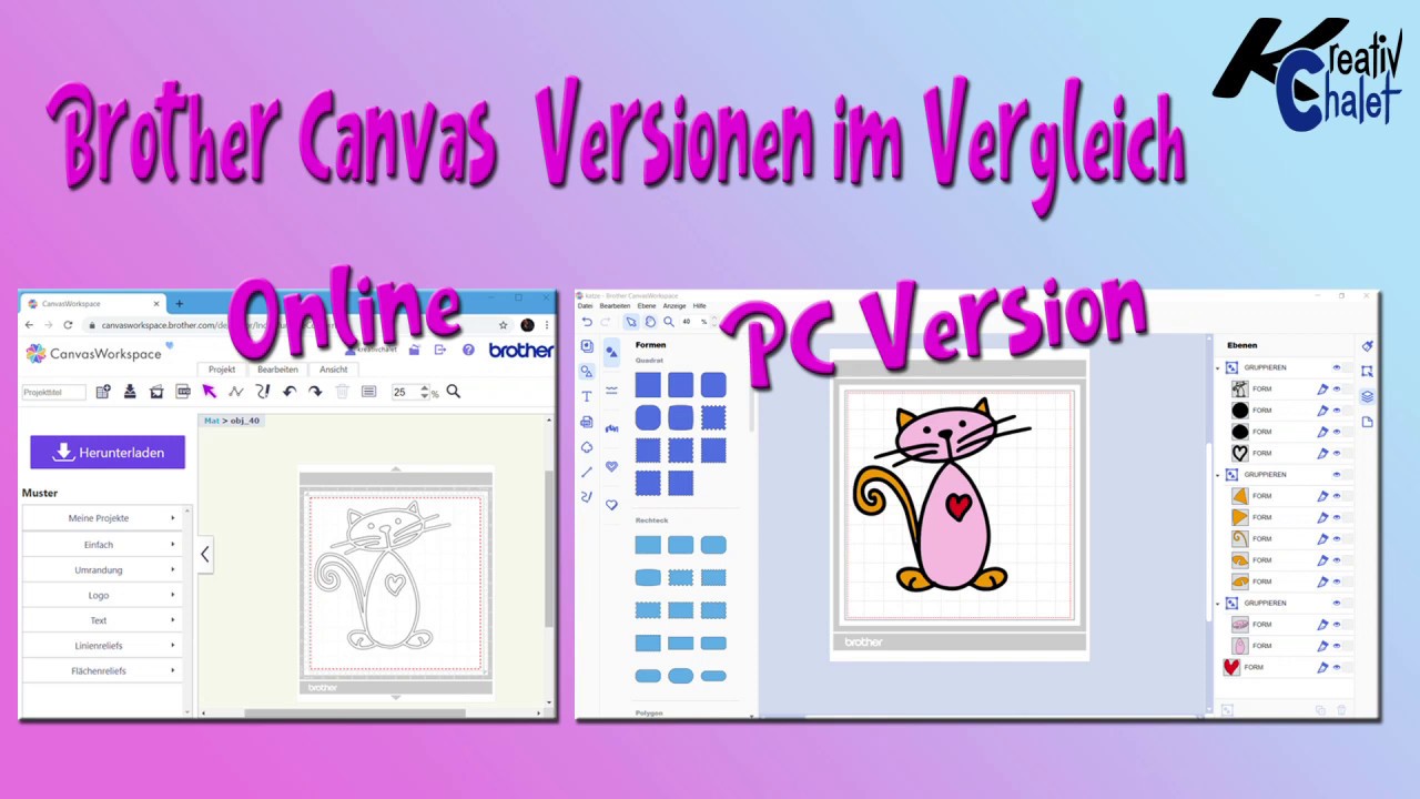 Canvas Workspace Brother "Desktop Version" vs. "Online Version" - YouTube