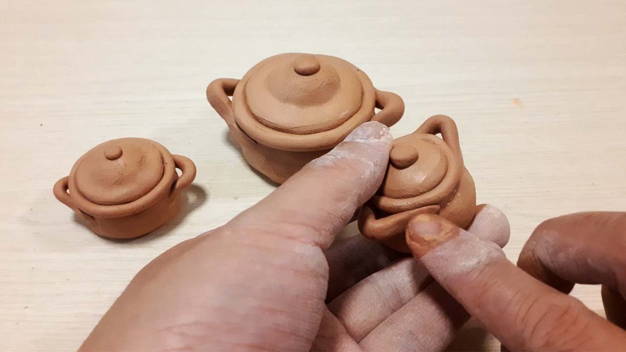 Handmade Clay Pot Set: A Cute and Simple DIY - YouTube