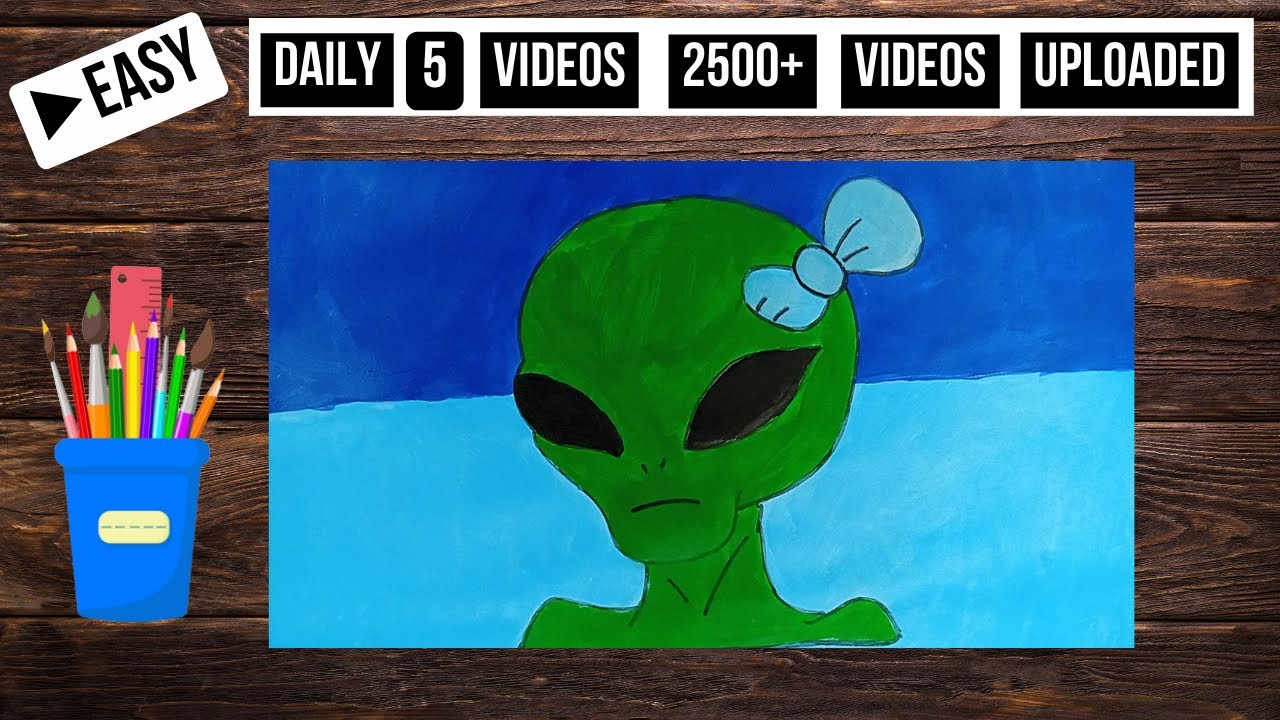 How to draw alien | alien drawing for kids | alien painting | alien ...