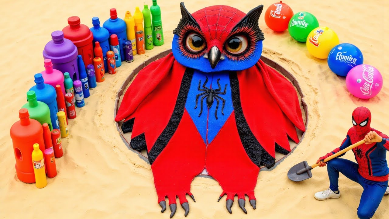 How to make Spiderman Owl with Orbeez, Toothpaste Eruption and Ballons ...