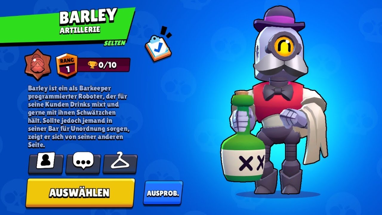 Brawl stars: Meine Ersten runden mit dem Brawler Barley - YouTube