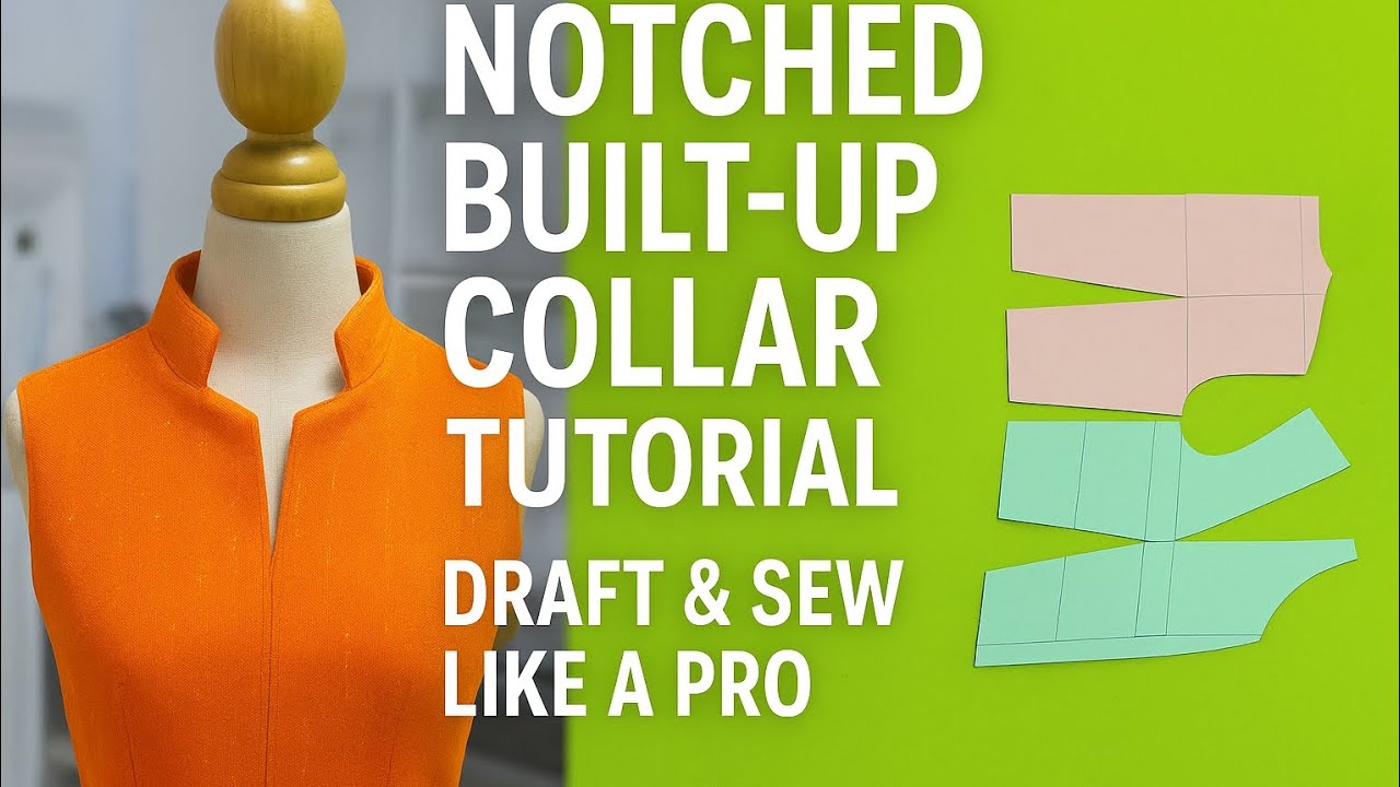 How to sew notched built up collar | Draft, cut and sew - YouTube