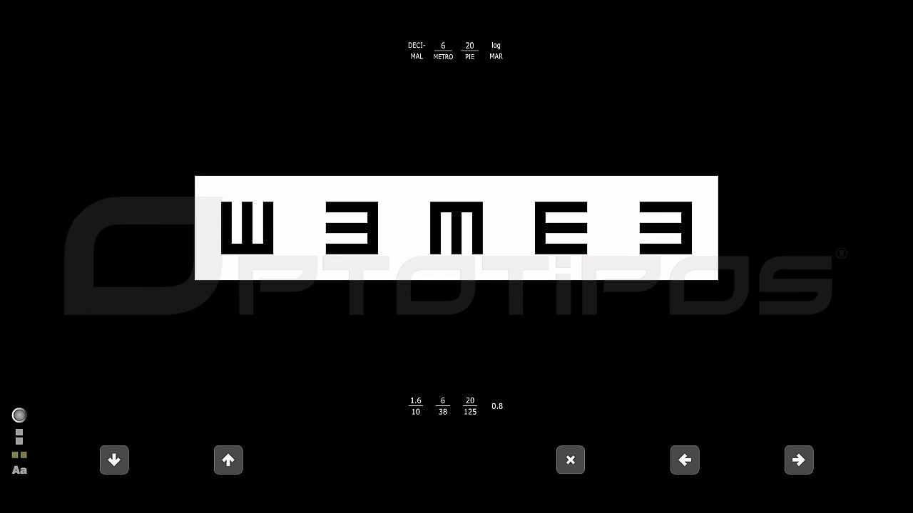 Optotipos ® VL3 - Agudeza Visual (Snellen / LogMAR) - Iletrado - Letra ...