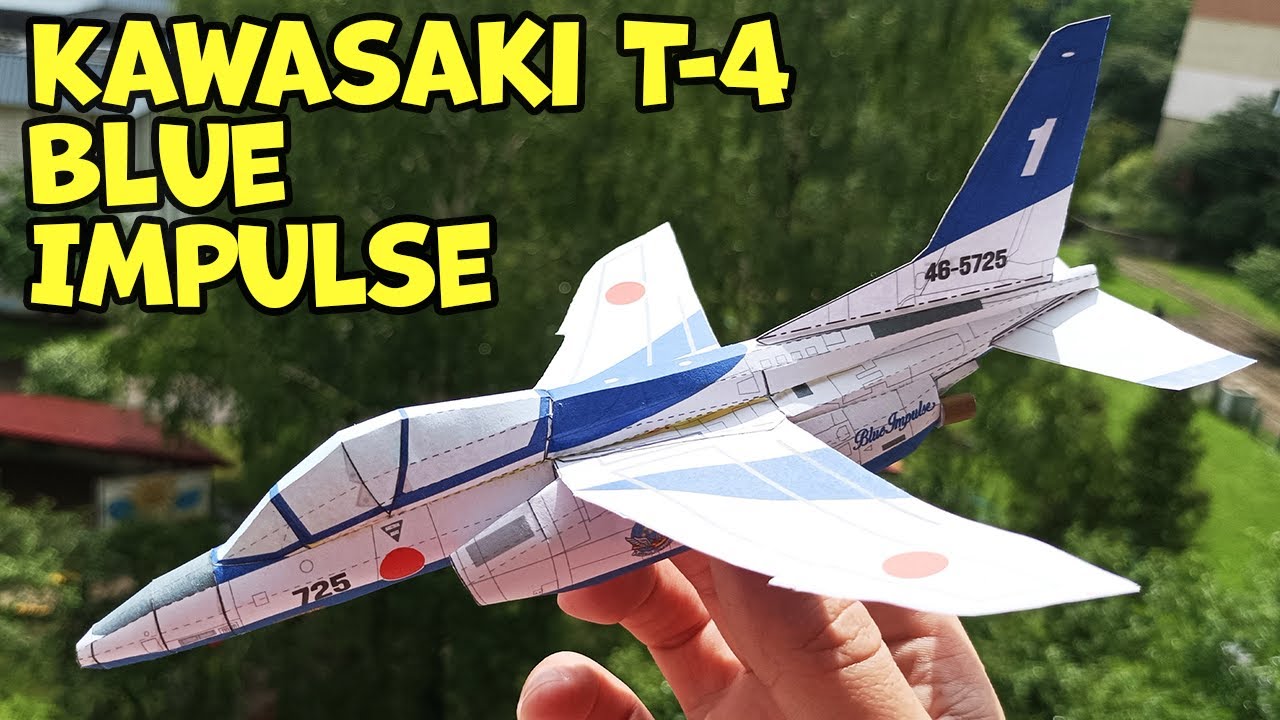 Papercraft Paper model Kawasaki T4 Blue impulse | Making Model Aircraft ...