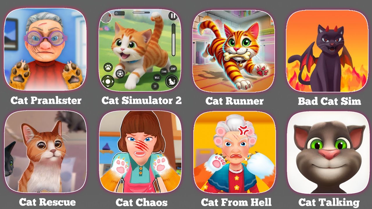 Cat From Hell,Cat Chaos Prankster,Cat & Granny,Cat Simulator 2,Bad Cat Sim,Cat Runner,Talking ...