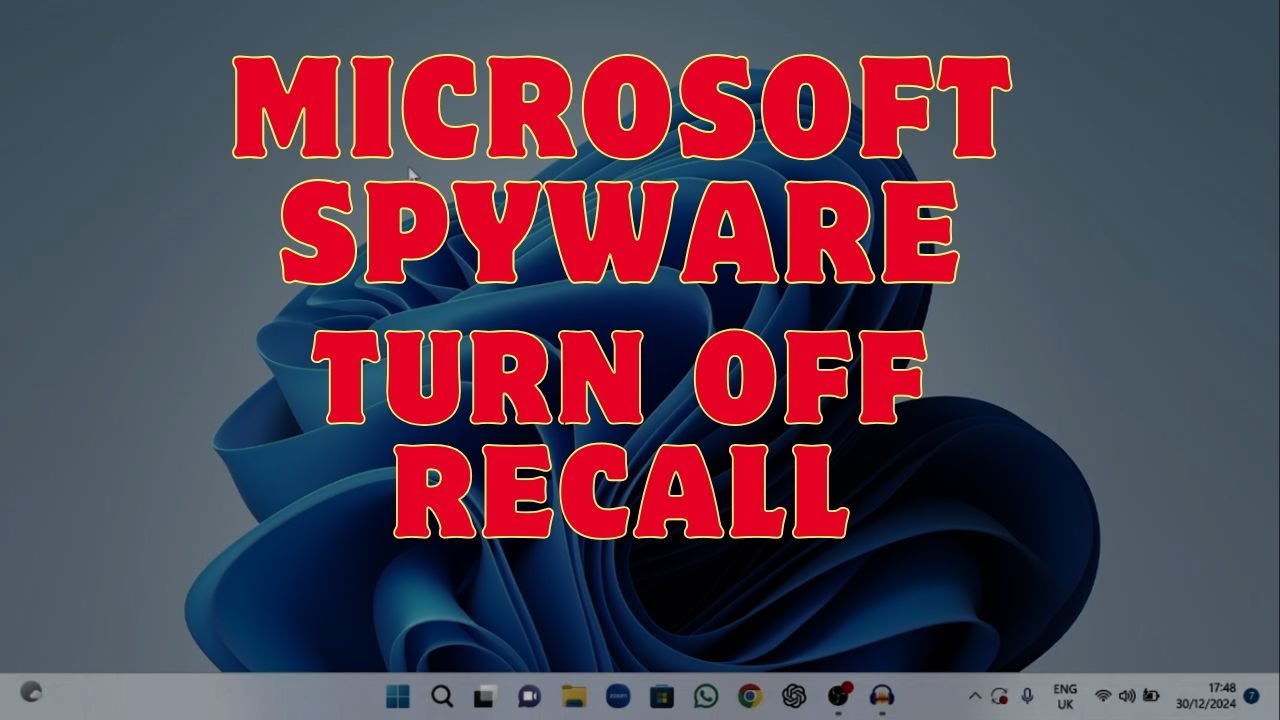 Microsoft's Spyware How to Disable Windows 11 Recall in 24H2 - YouTube