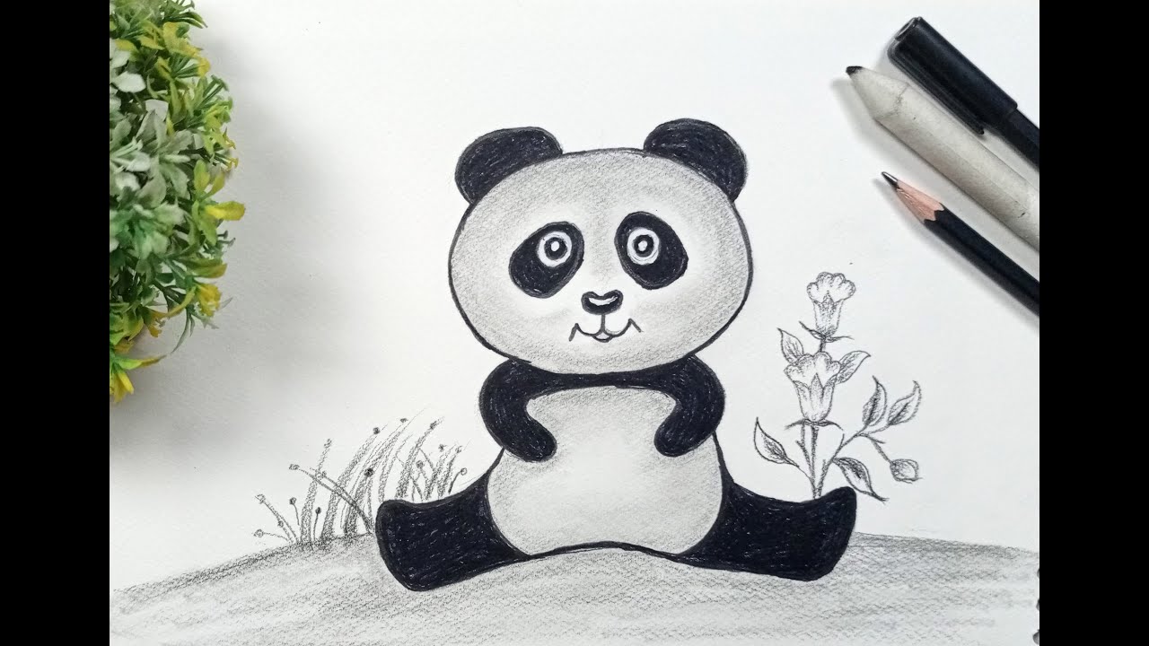 How to draw a Panda step by step | Easy Panda Drawing | How To Draw A ...