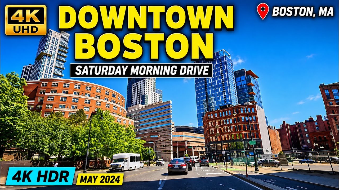 🚖 Saturday Morning Downtown Boston Massachusetts | 4K Scenic Driving ...
