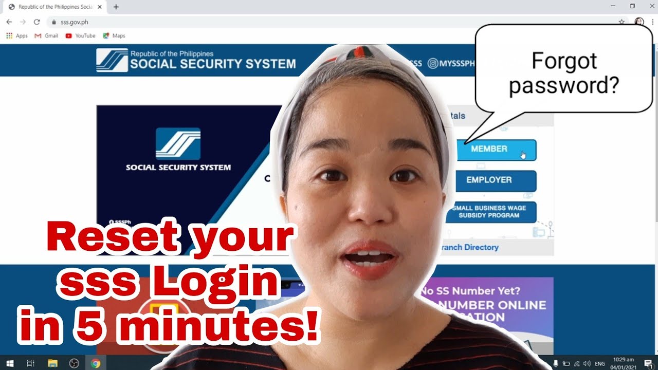 How to reset your SSS login password using your email account - 2021 ...