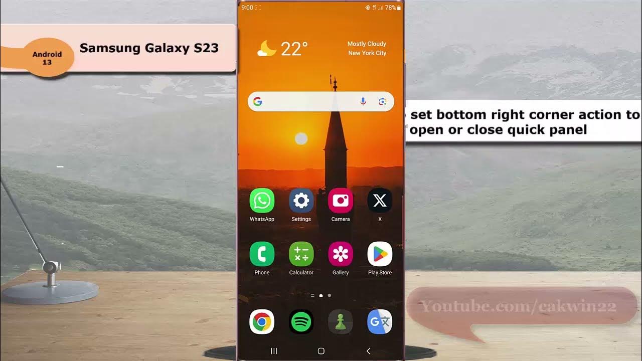 Samsung Galaxy S23 Ultra: How to set bottom right corner action to open ...