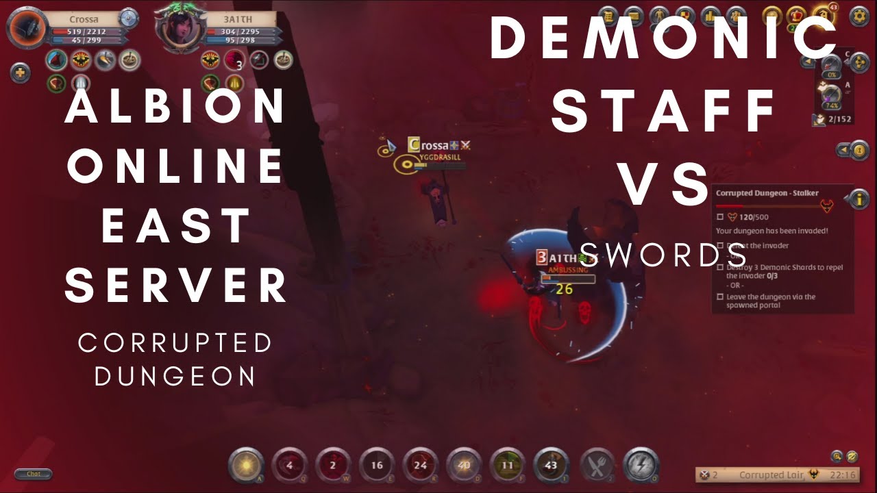 Albion Online Demonic Staff vs Swords #2 - Corrupted Dungeon - YouTube