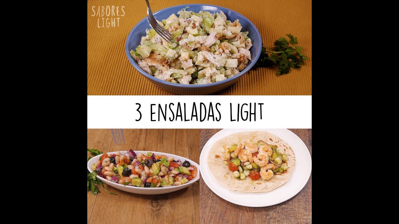 3 ensaladas light - YouTube
